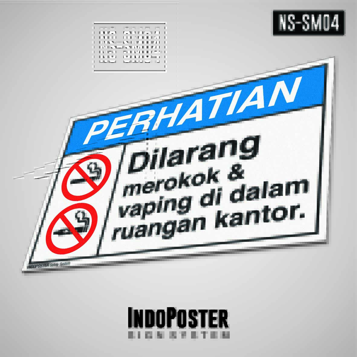 Safety Sign Rambu K3 PVC ANSI Dilarang Merokok dan Vaping di dalam ...