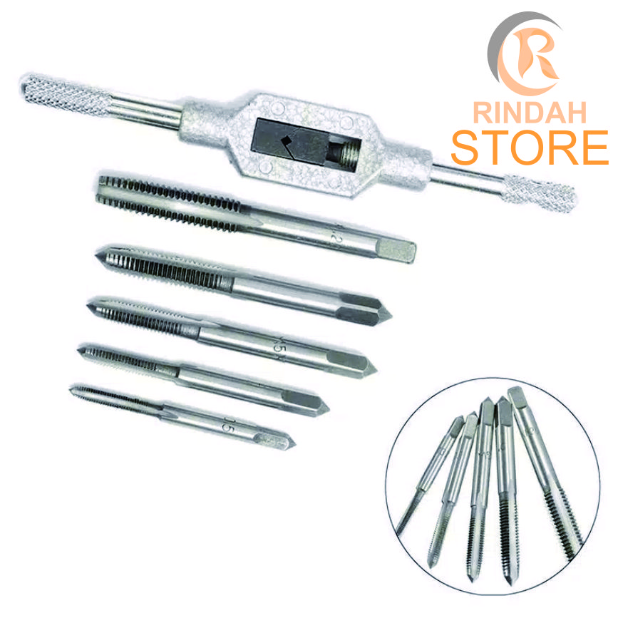 Set 5Pcs Hand Tap Tapping Drill Alat Tap Pembuat Ulir Drat | Lazada ...