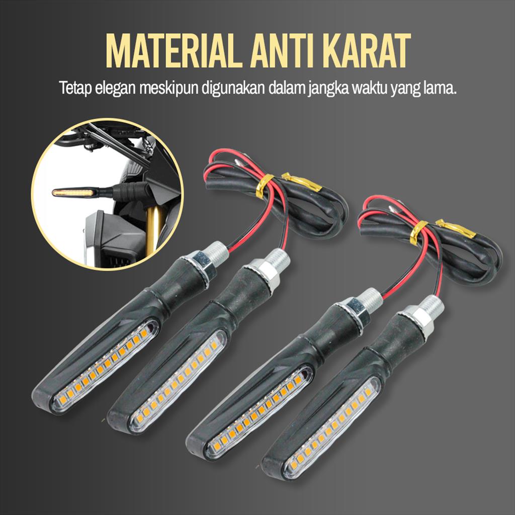 Lampu LED Sein Sen Motor 4 Pcs Streamlight Waterproof Turn Signal CB ...