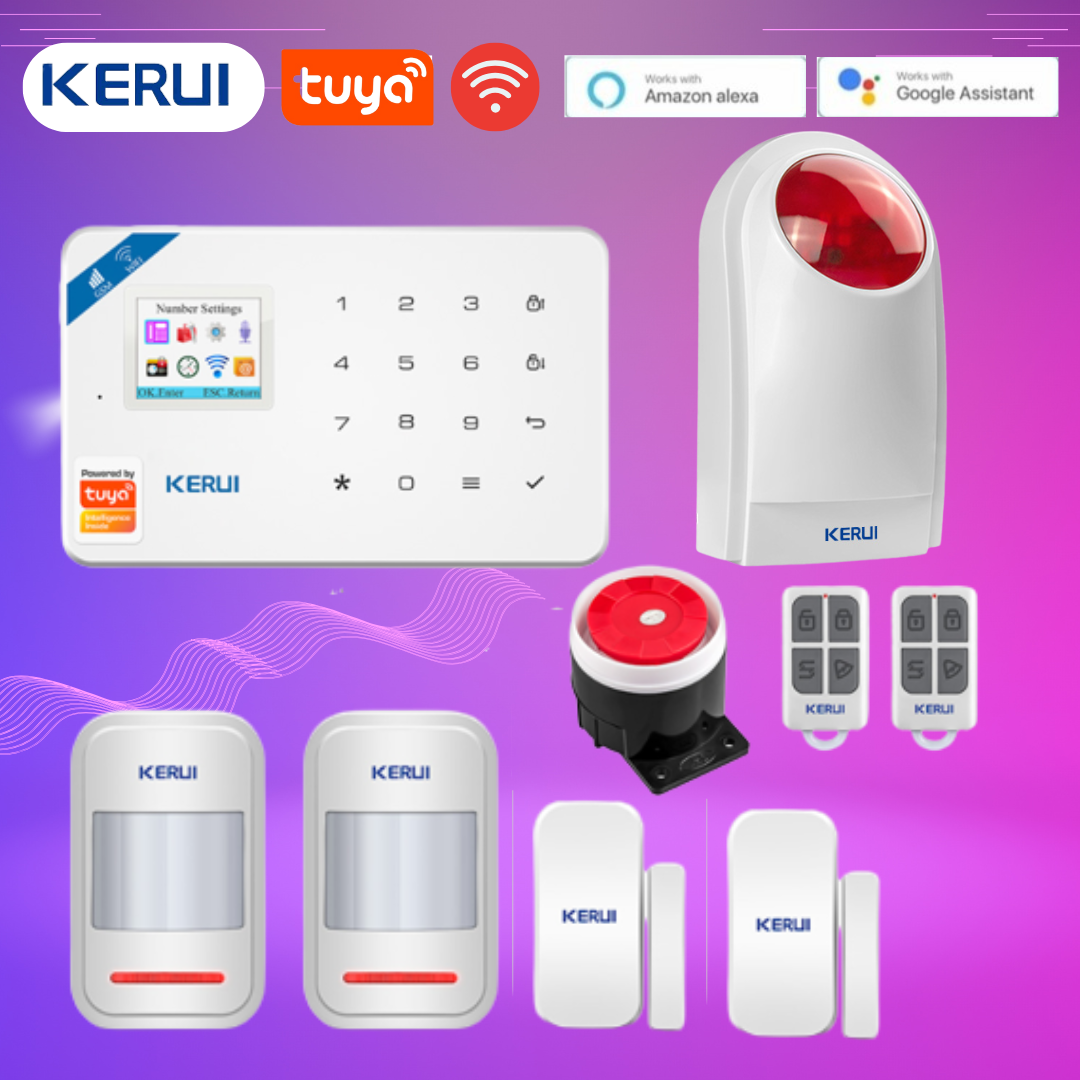 Alarm Rumah KERUI W18 TUYA WIFI Sistem Strobe Wireless Sirine Anti ...