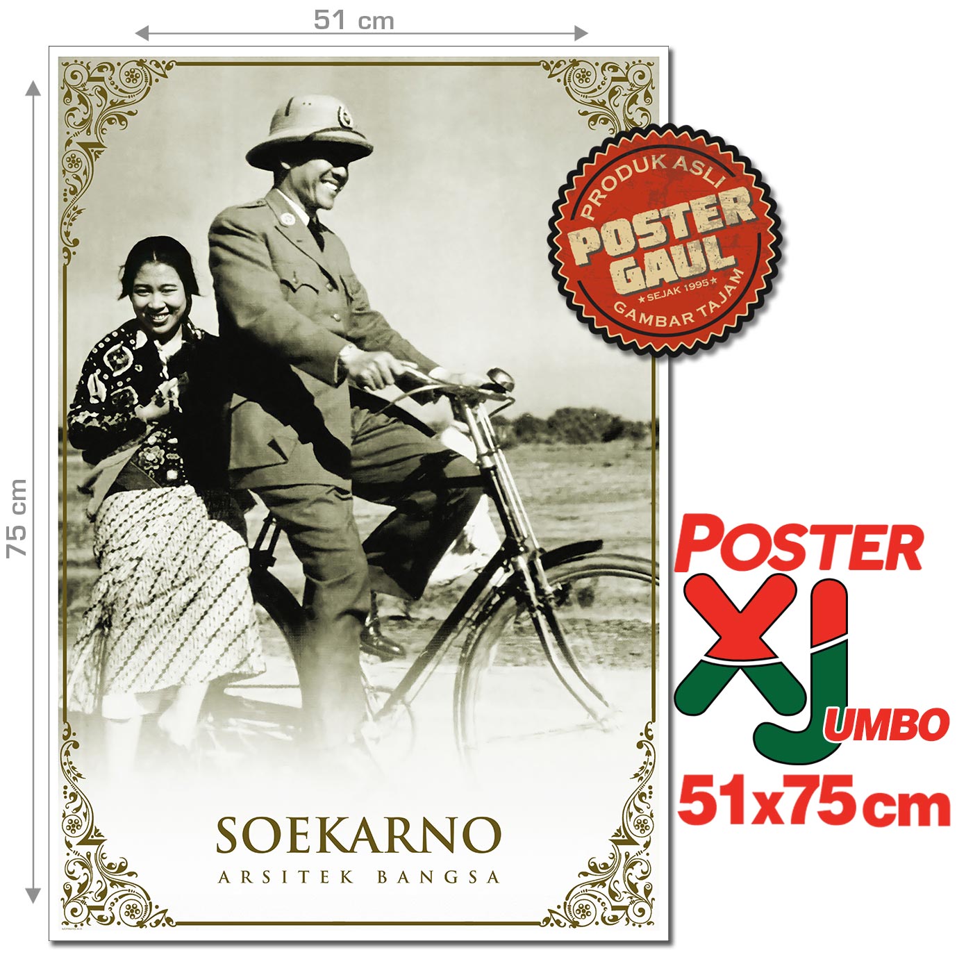 Poster XJumbo PRESIDEN SOEKARNO : ARSITEK BANGSA #XJFJP408 - ukuran 51 ...