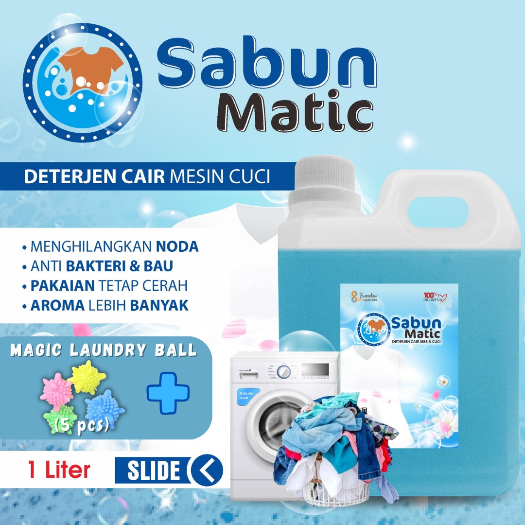Sabun Matic Deterjen Pakaian Cair Berbagai Macam Aroma Kemasan 1 Liter ...