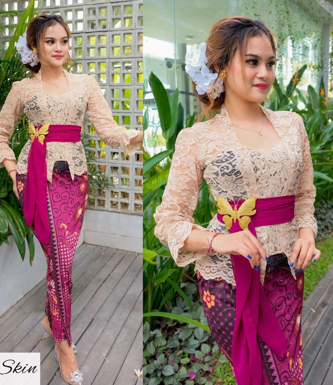 SudanBali Setelan Kebaya Brokat Cord Kancing Kait Tangan Kerut dan Rok ...