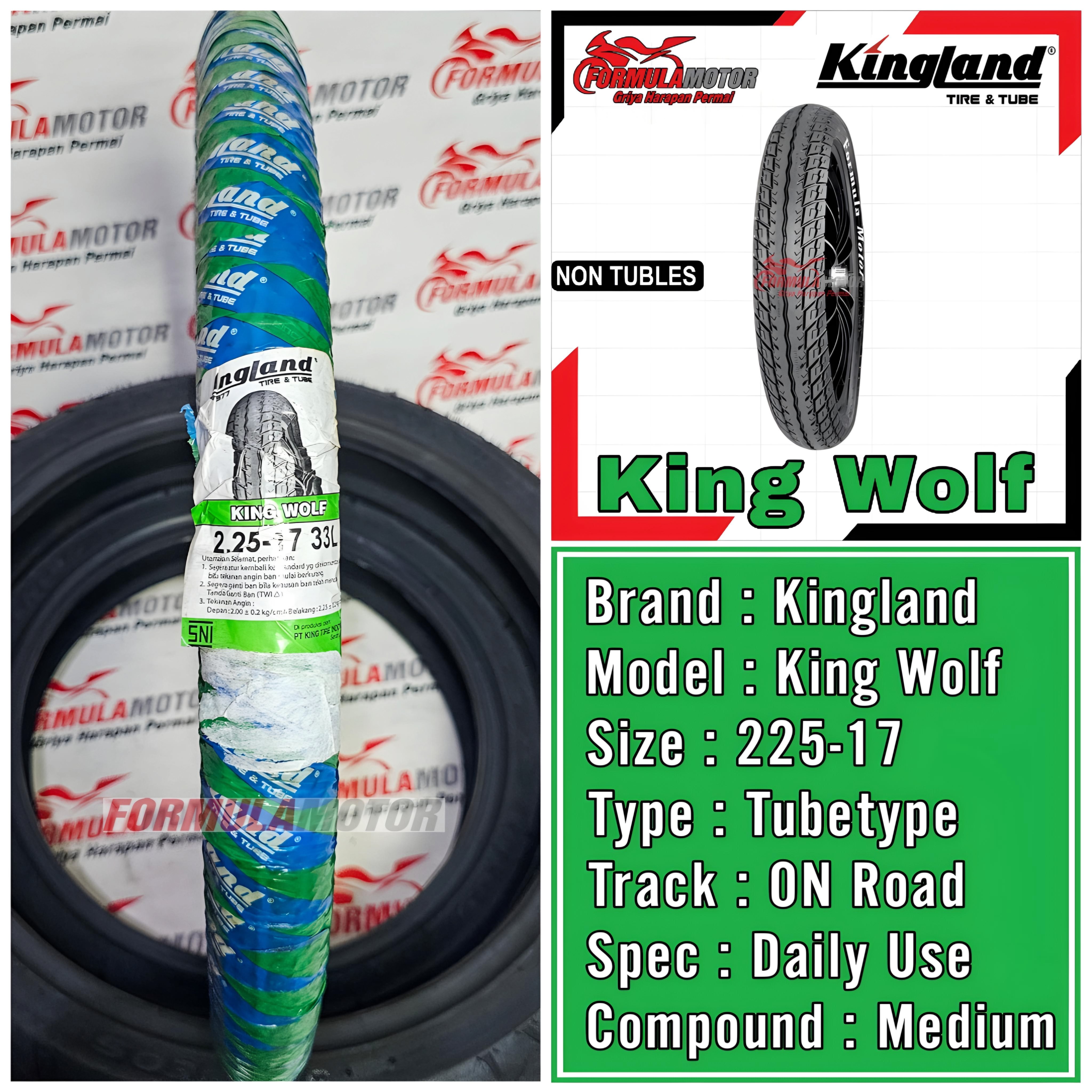 Kingland King Wolf Ring 17 Tubetype All Size - Ban Motor Bebek Non Tubles (Pilih Ukuran ...