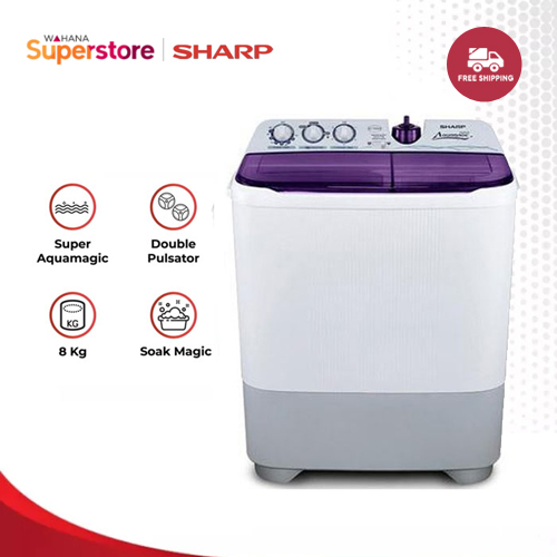 Sharp Mesin Cuci Twin Tube 8 Kg - ES-T85CR VK | Lazada Indonesia