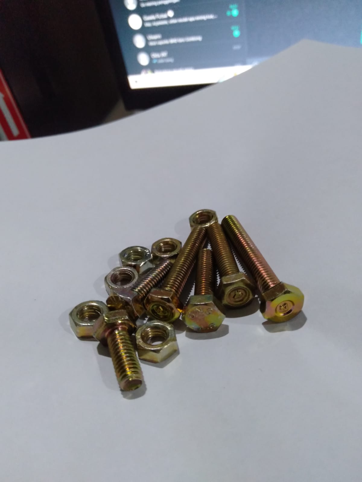 BAUT & MUR M6 LUBANG KUNCI NOMOR 10 DRAT NUT KUNING BAHAN BESI BAUT 6 ...