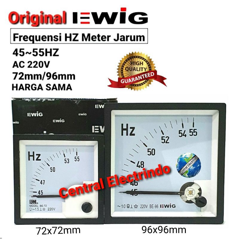 Frekuensi/Frequency HZ Meter Jarum 45~55HZ AC 220V EWIG. | Lazada Indonesia