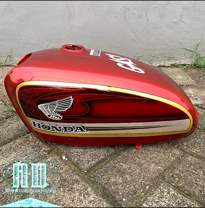 TANGKI HONDA CB100 GRAVIS MERAH PRESS BAHAN TEBAL BERKUALITAS tangki cb ...