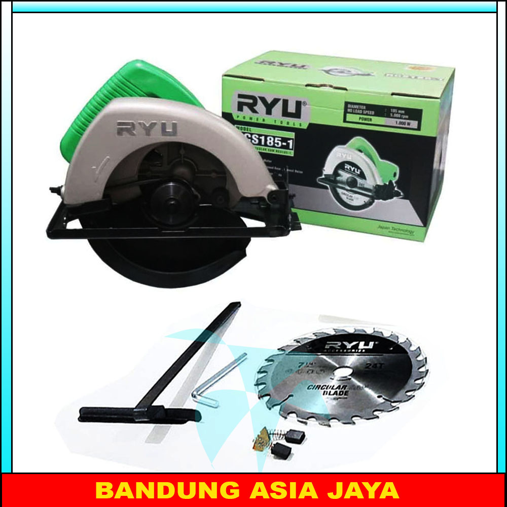 BISA COD RYU RCS185-1MESIN CIRCLE CIRCULAR SAW SERKEL MESIN POTONG KAYU 7 INCH GRATIS MATA PISAU ...