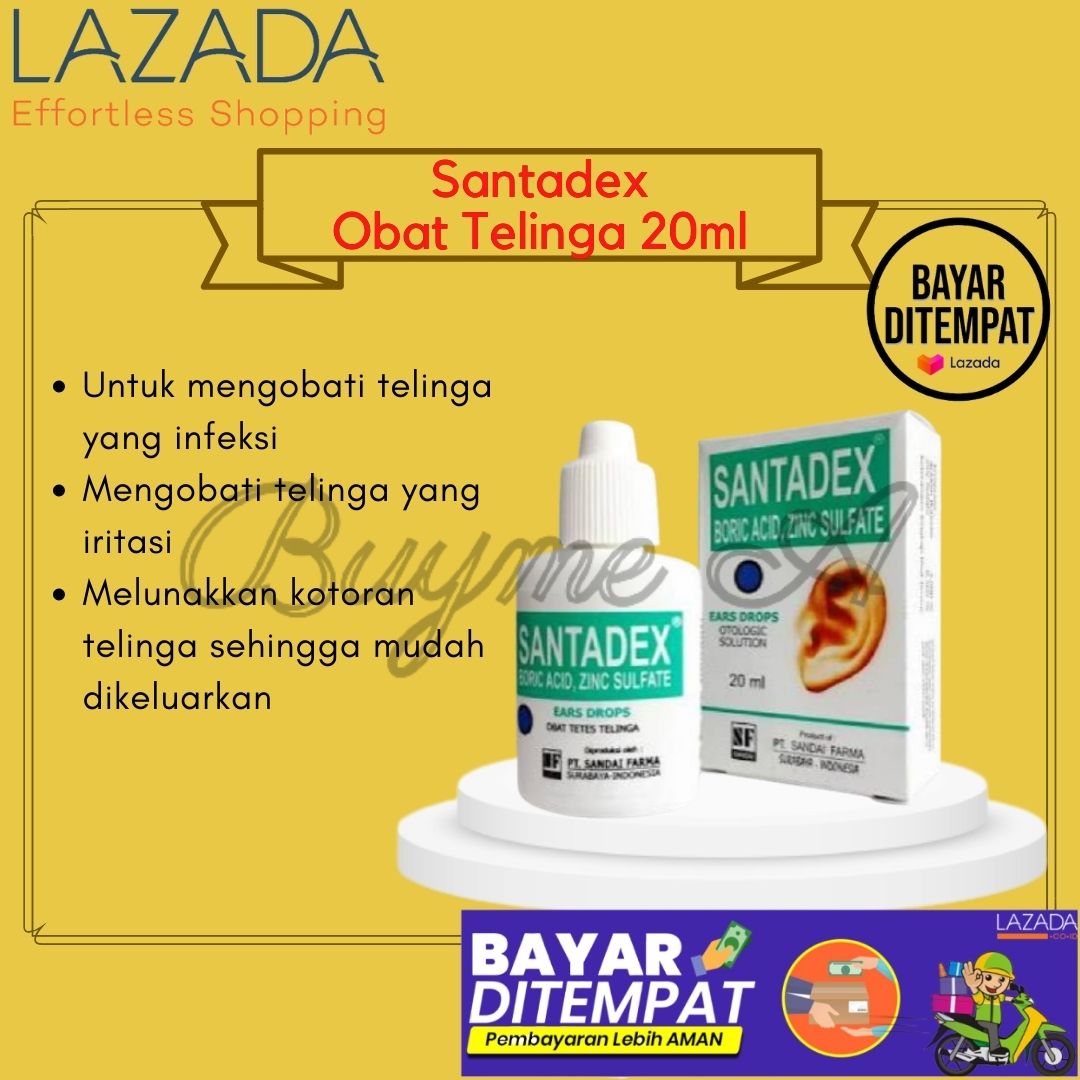 SANTADEX OBAT TETES TELINGA PELUNAK KOTORAN DAN ANTI KUMAN TELINGA 20 ...
