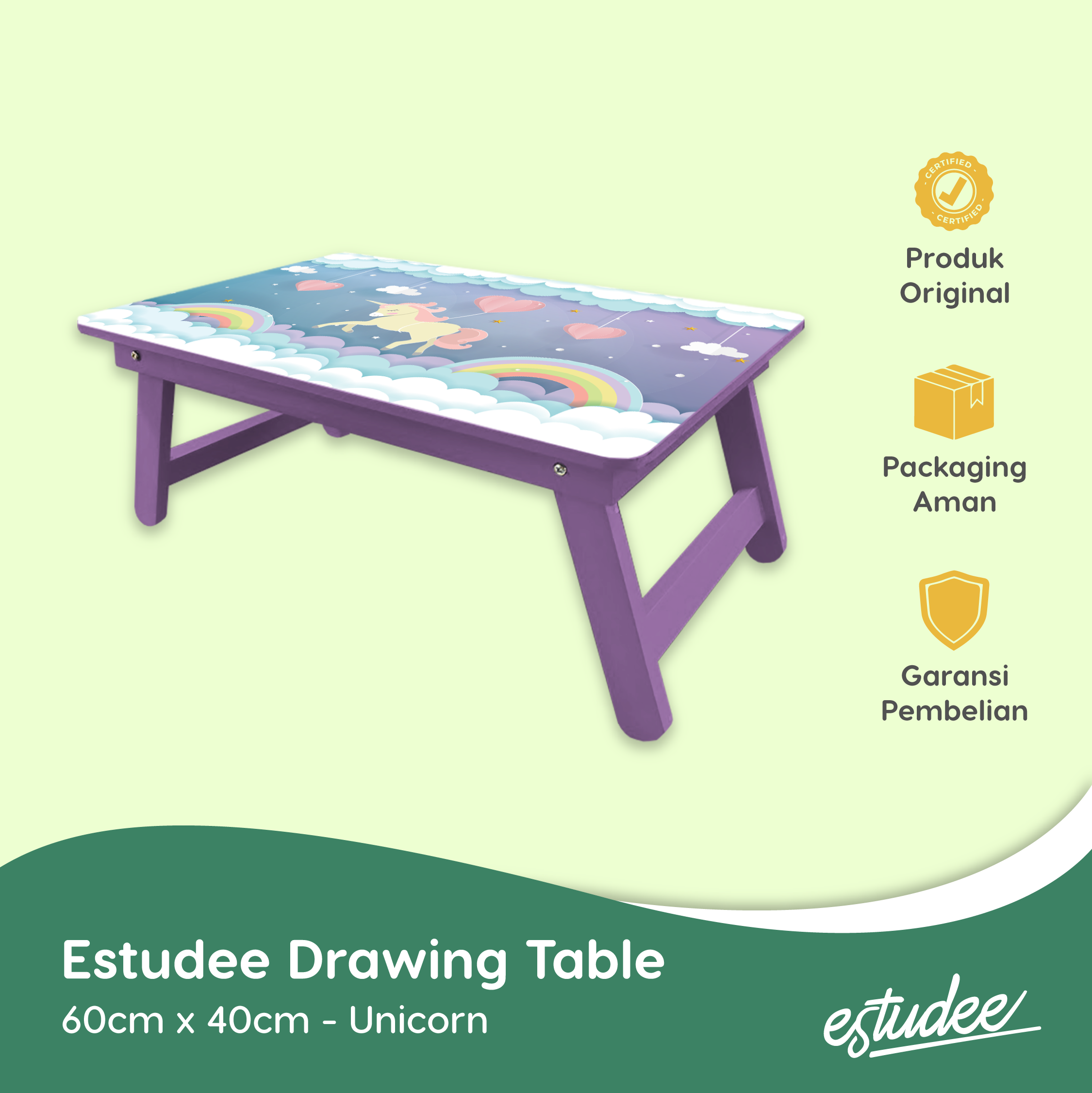 Meja Belajar - Estudee Drawing Table I 3D Unicorn 60X40 | Lazada Indonesia