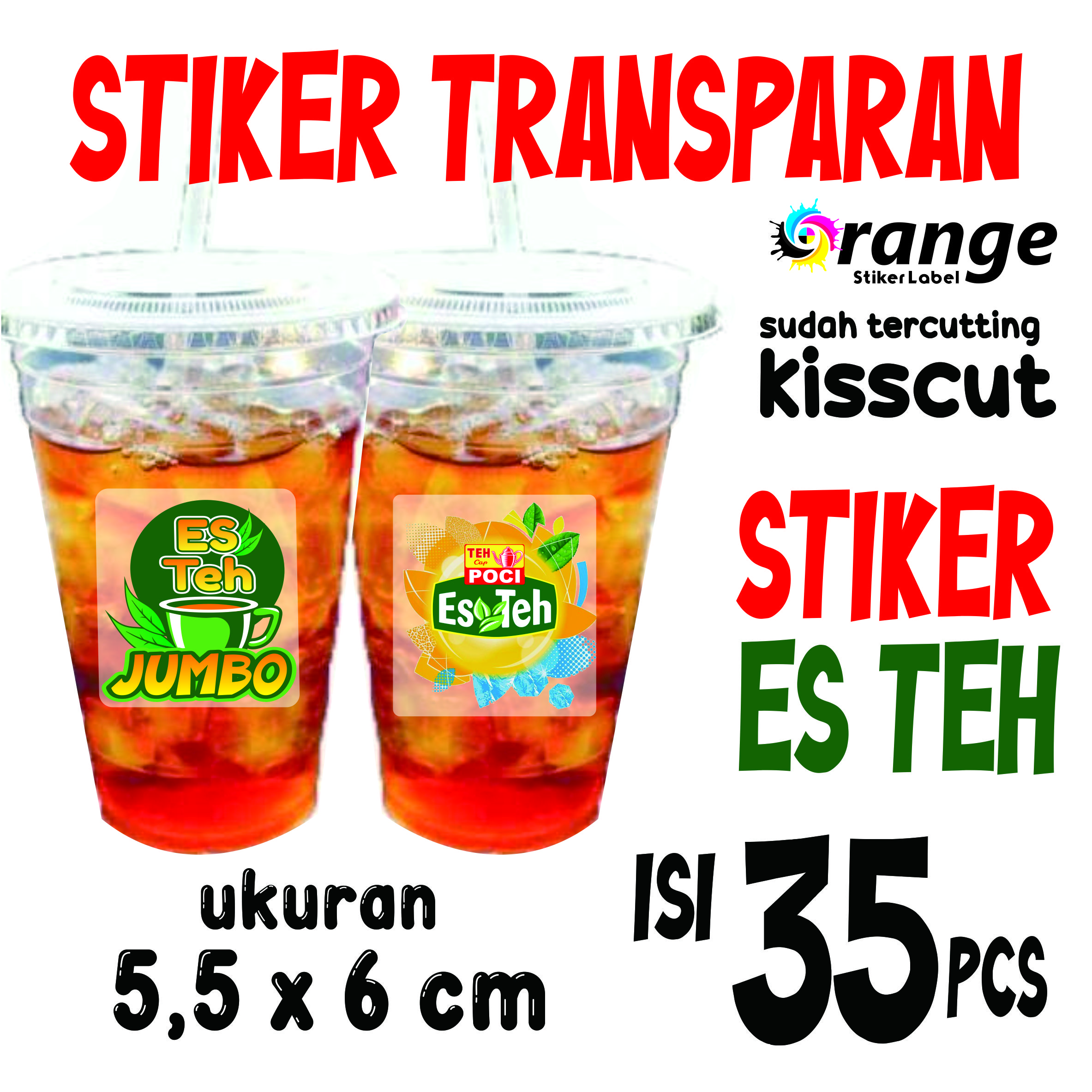 STIKER ES TEH, STIKER LABEL, STIKER TRANSPARAN, STIKER MINUMAN ...