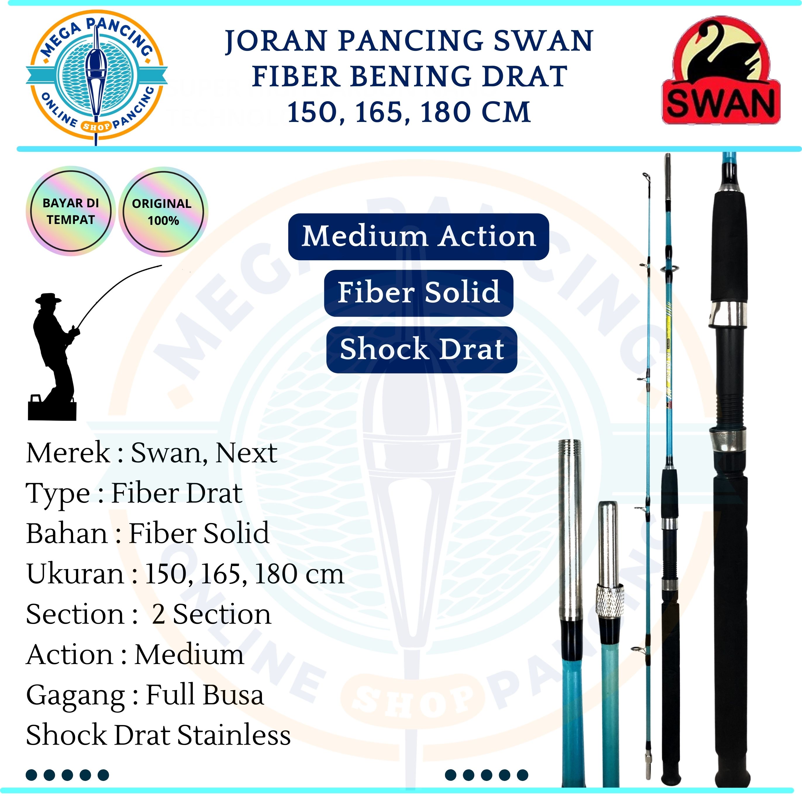 Joran Pancing Fiber Bening Drat Solid 150 165 180cm | Lazada Indonesia