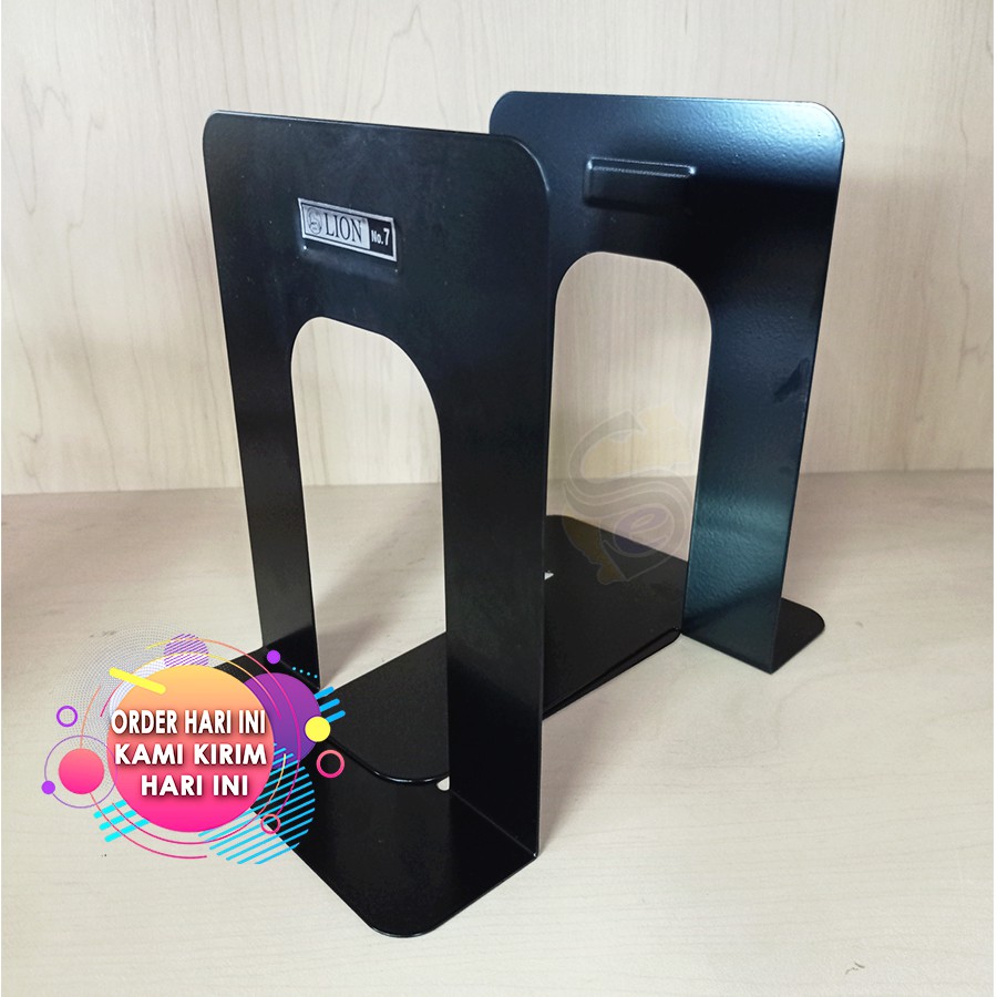 BOOK END No.7 / PEMBATAS BUKU / PENAHAN BUKU / SANDARAN BUKU Bahan Besi ...