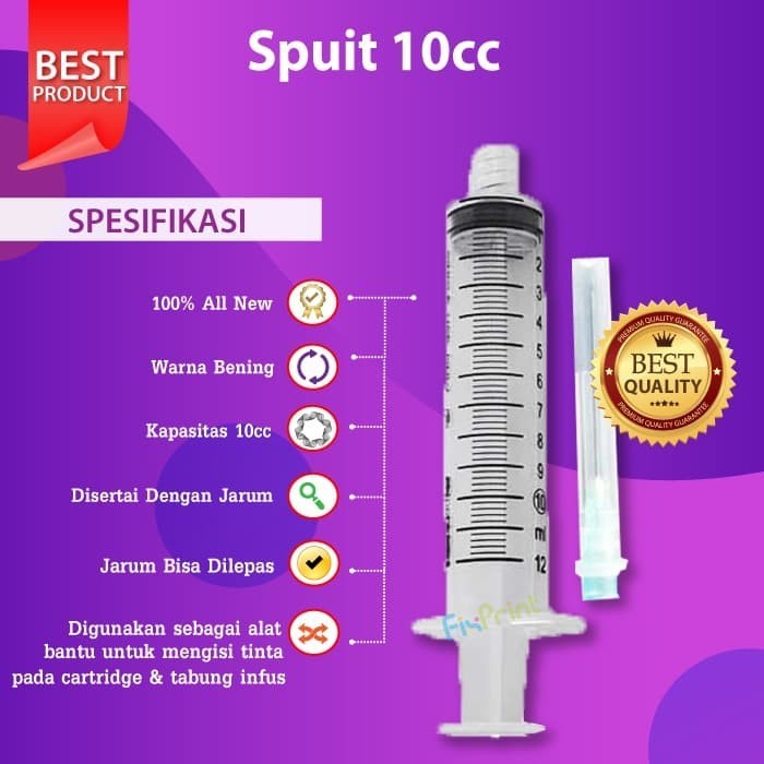 Spuit Suntikan 10ml Onemed sudah include Jarum modif infus printer ...