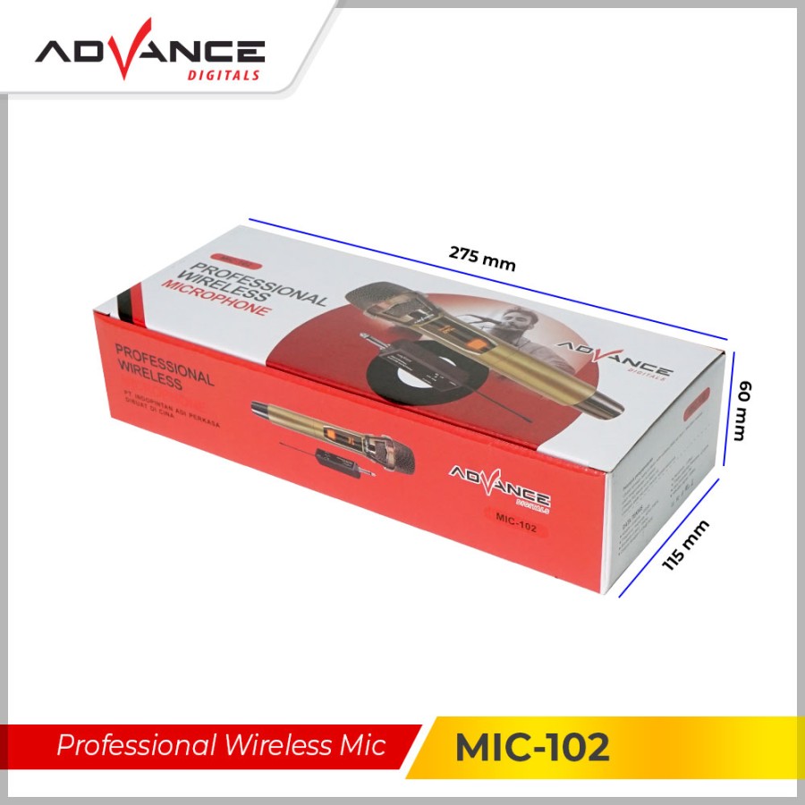 Advance MIC-102 Mic Profesional Wireless Microphone Garansi Resmi ...