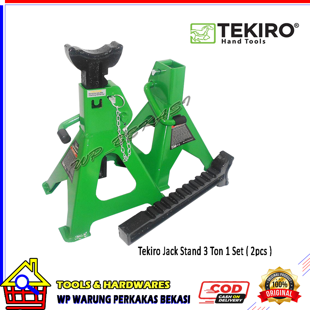 TEKIRO Jack Stand 3 Ton ( Double Locking ) Alat Penahan Ganjalan Body Mobil Isi Sepasang 2pcs ...