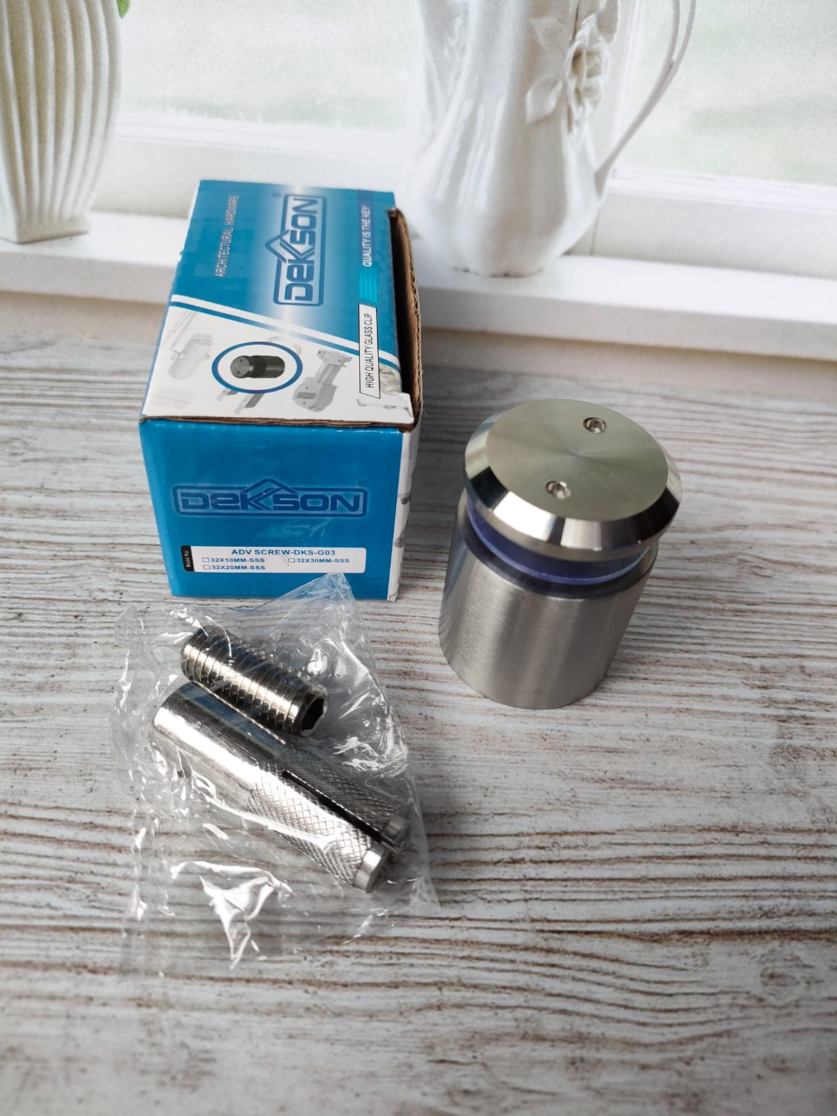 Konektor Baut Railing Kaca Ke Tembok Pin Kaca Padat Dekkson G03 ...