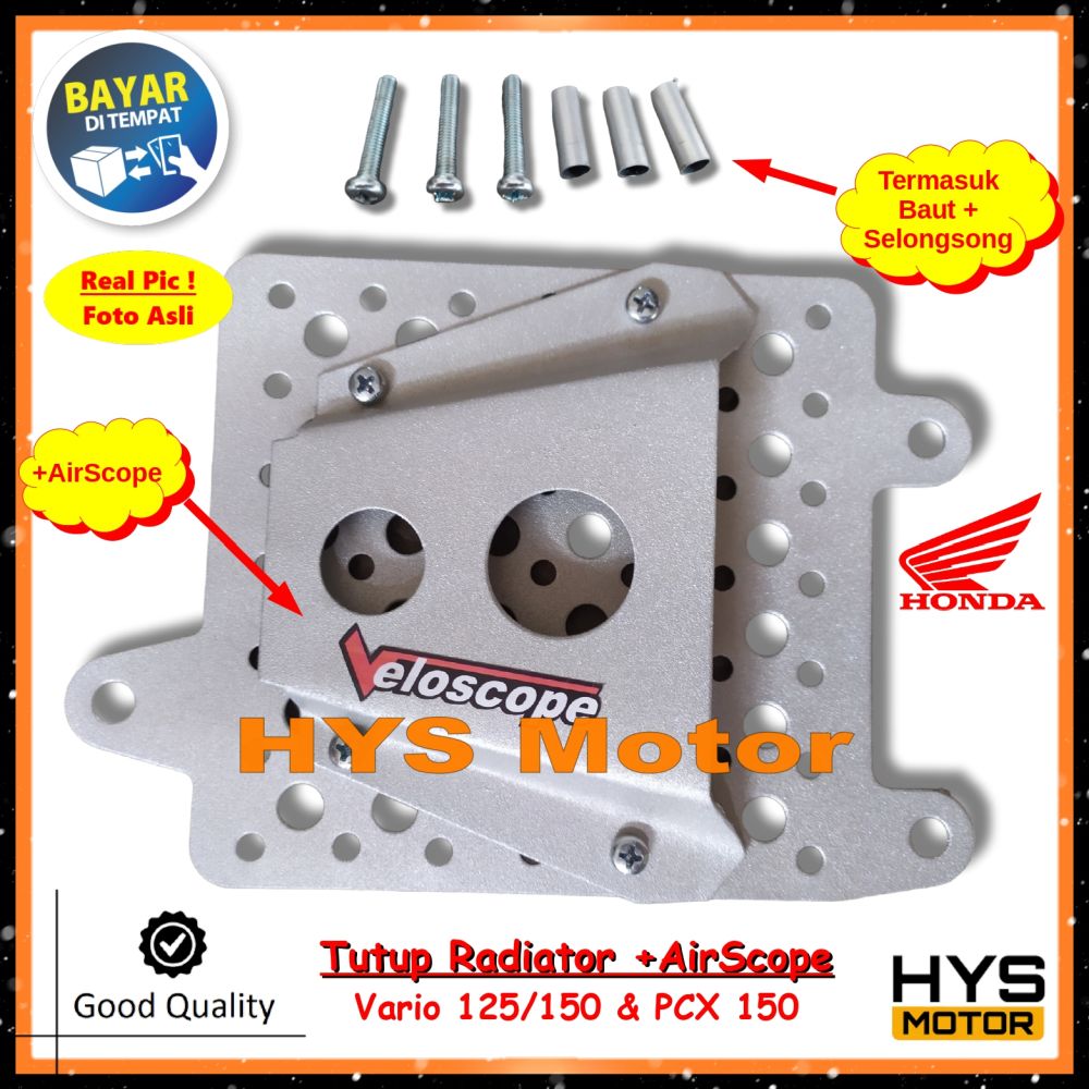 HYS Tutup Radiator PCX 150 / Vario 150 / Vario 125 - Cover Bahan Besi ...