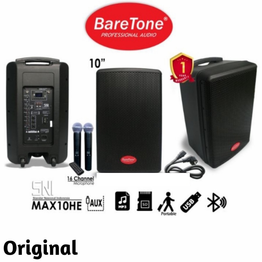 Speaker Portable Meeting Baretone MAX10HE / MAX 10HE 10 inch | Lazada ...