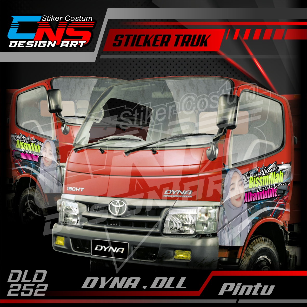 Stiker Pintu Depan TOYOTA DYNA Kanan Kiri Custom Foto Cewek Cantik ...