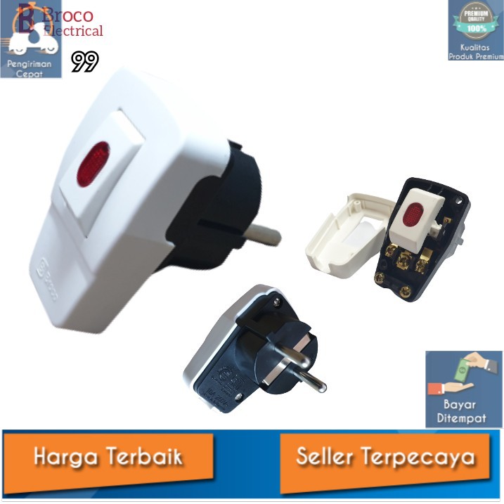 Steker Broco Colokan Broco Steker Arde Broco Steker Dengan Switch Lampu Onoff Broco