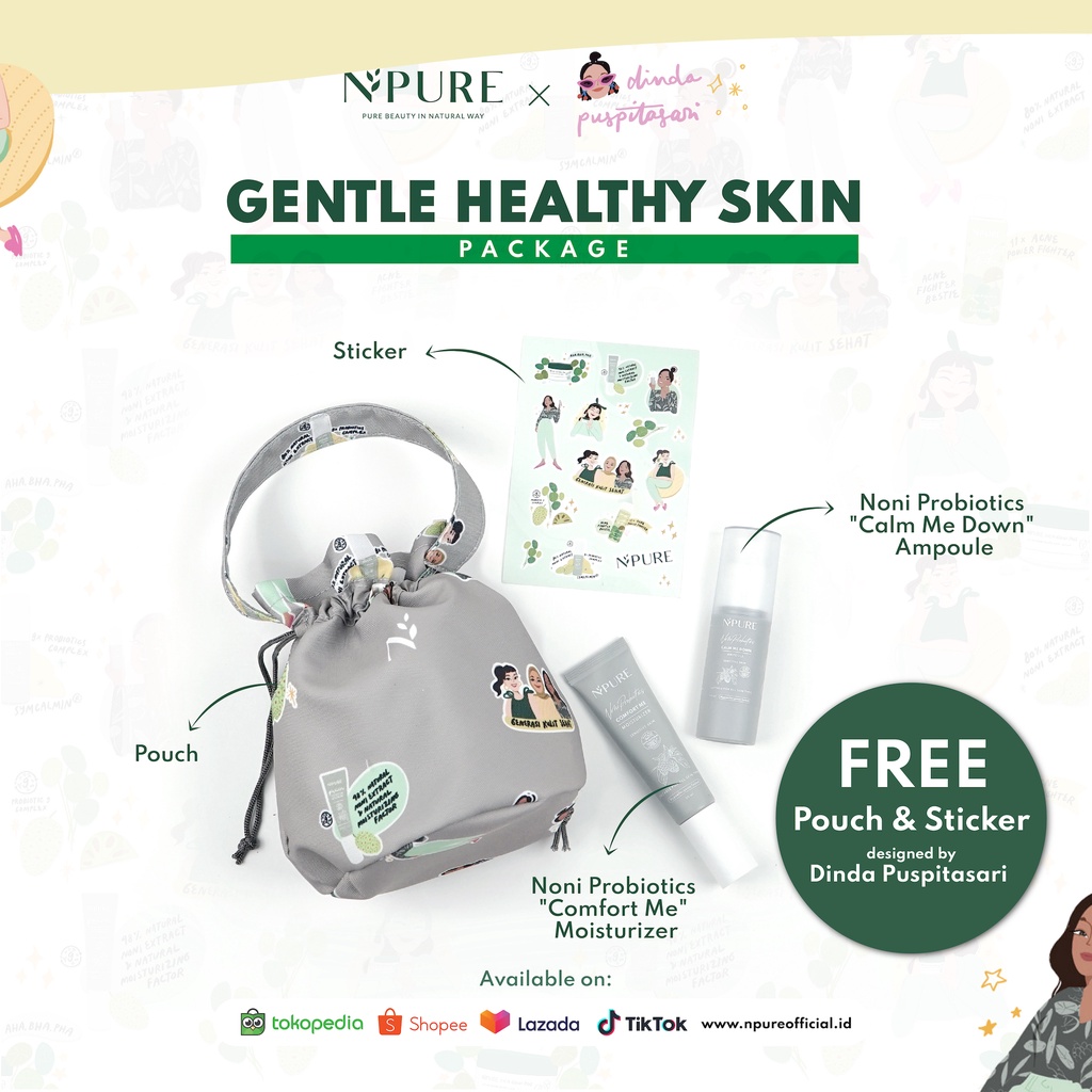 NPURE Paket Gentle Healthy Skin (Serum Noni + Moisturizer Noni ...