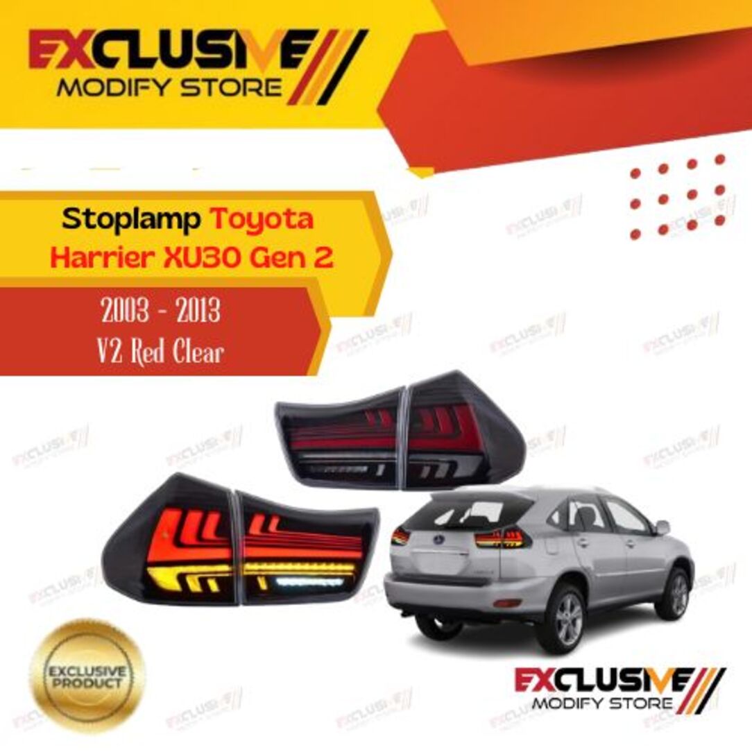STOPLAMP HARRIER XU30 GEN 2 03-13 UP MODEL RX350 2022 V2 RED CLEAR ...