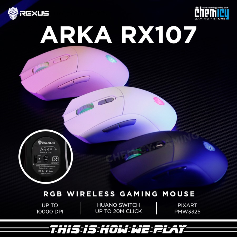 Rexus Arka RX107 / RX-107 RGB Wireless Gaming Mouse | Lazada Indonesia