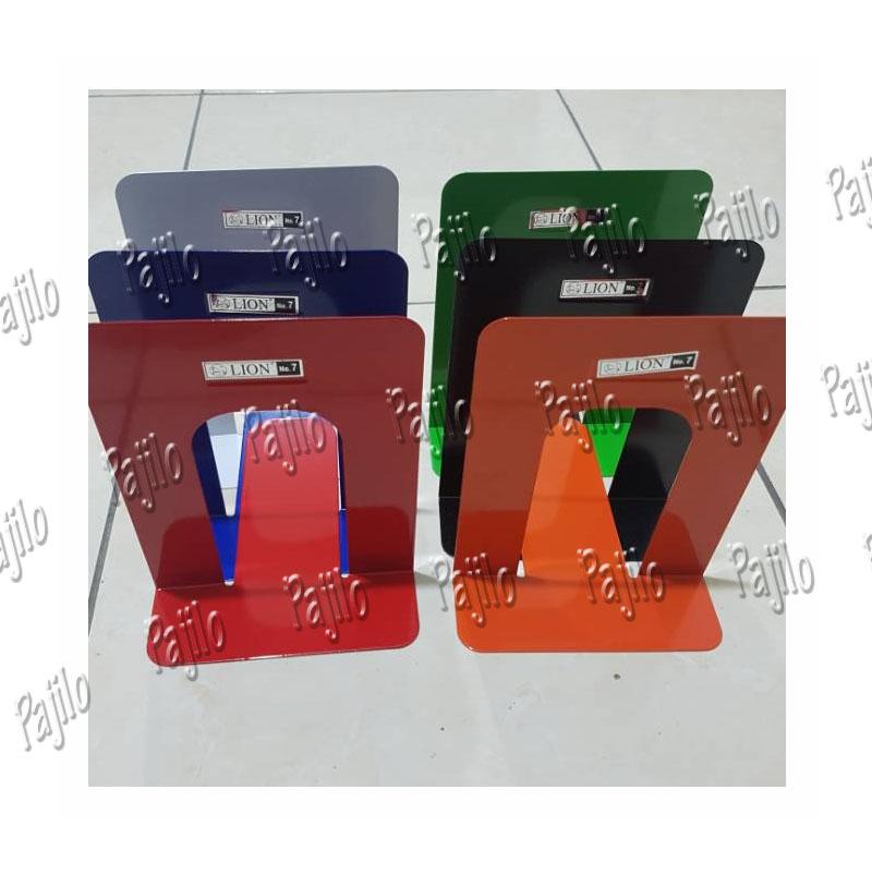 Book Stand Sandaran Buku Lion BESI Pembatas Penahan Buku Rak Tempat ...