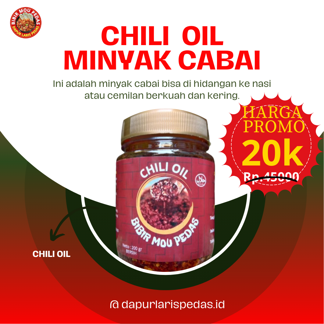 CHILI OIL 200gram | minyak cabe extra pedas | chili oil fres segar ...