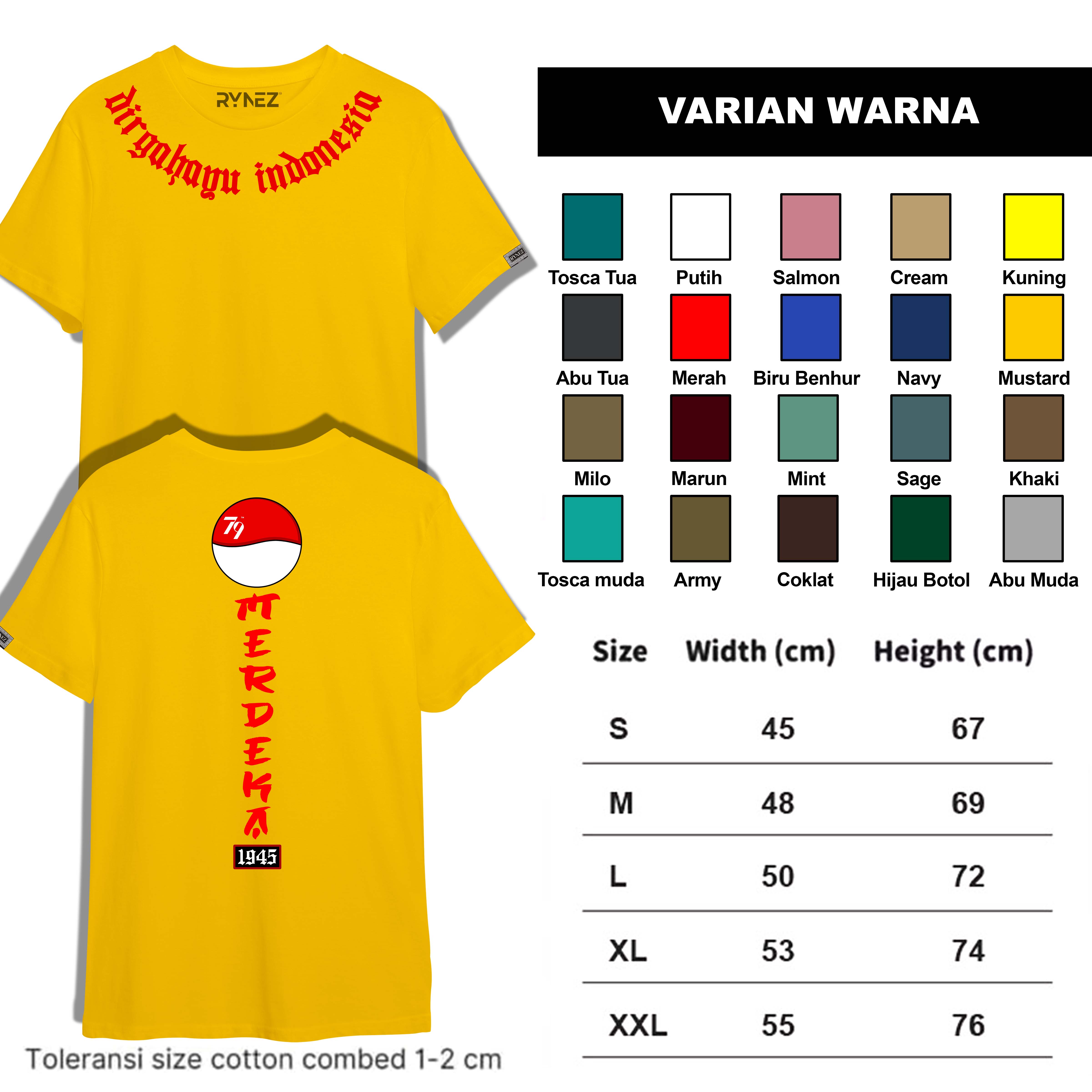 RYNEZ STORE - HUT RI - KAOS DIRGAHAYU INDONESIA 79Th MERDEKA 1945 MERAH ...