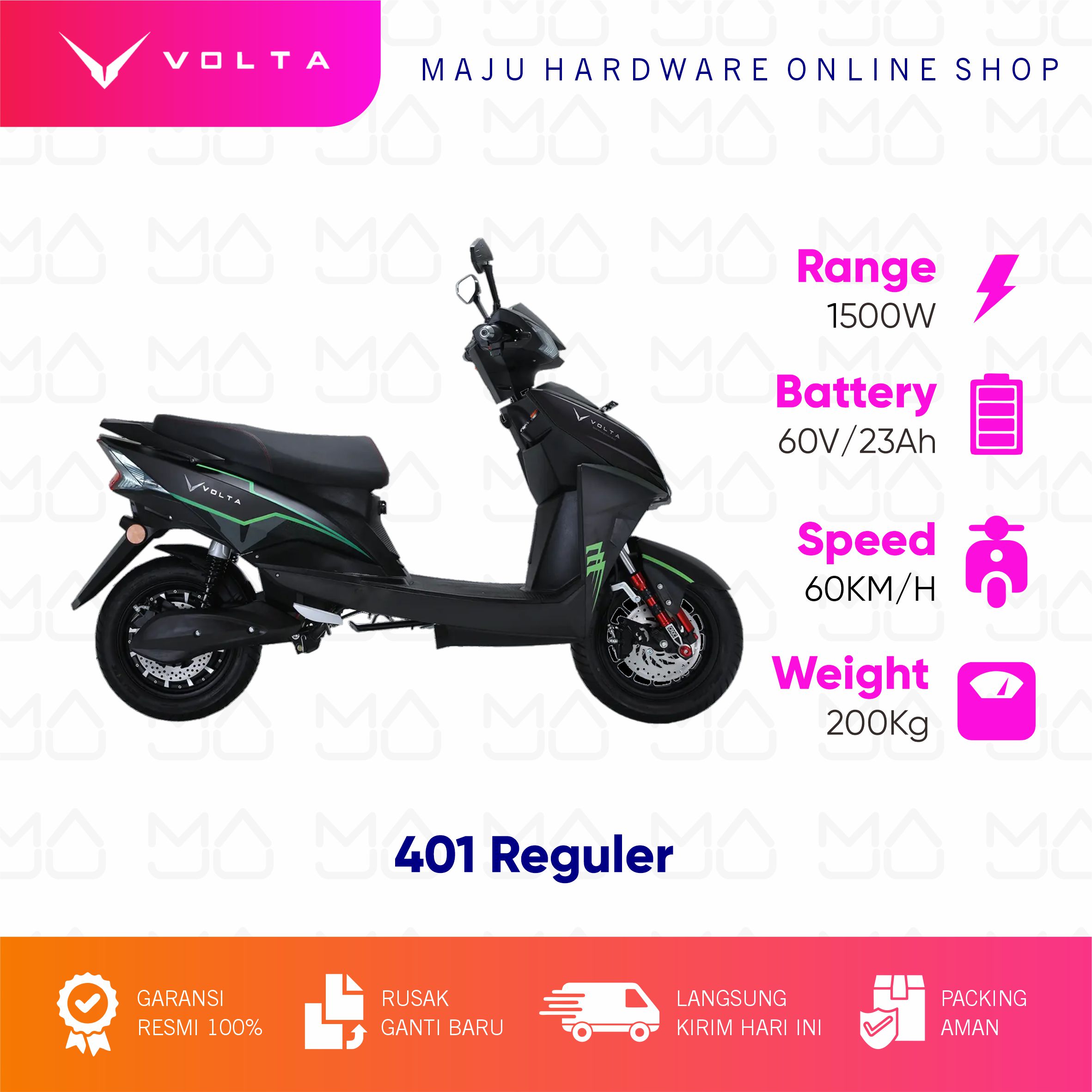Motor Listrik Volta 401 Reguler 1500watt Garansi Resmi | Lazada Indonesia
