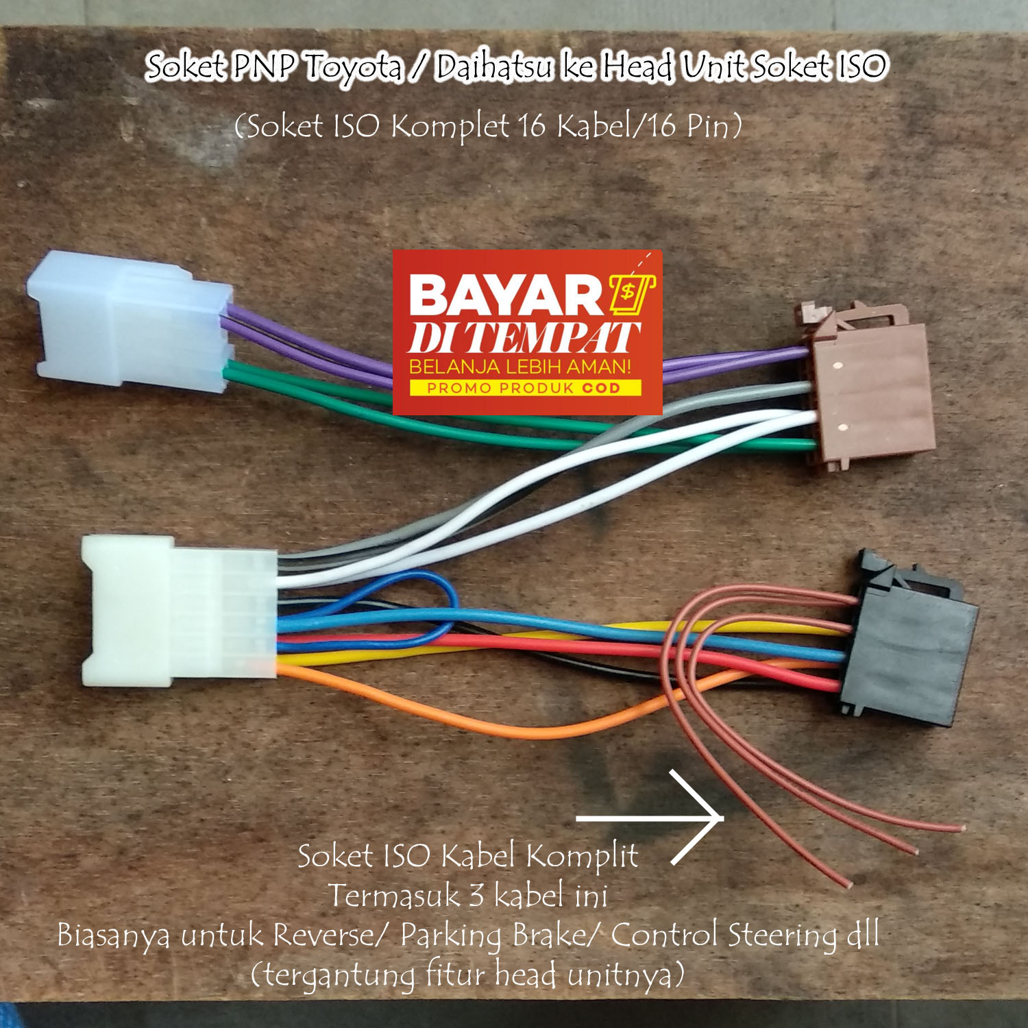 Kabel Soket Head Unit ISO ke Toyota Daihatsu untuk Memasang Head Unit ...