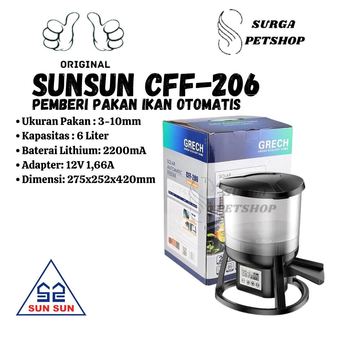 SUNSUN Automatic Feeder Alat Mesin Pemberi Pakan Ikan Otomatis CFF 206 ... SUNSUN Automatic Feeder Alat Mesin Pemberi Pakan Ikan Otomatis CFF 206 ...