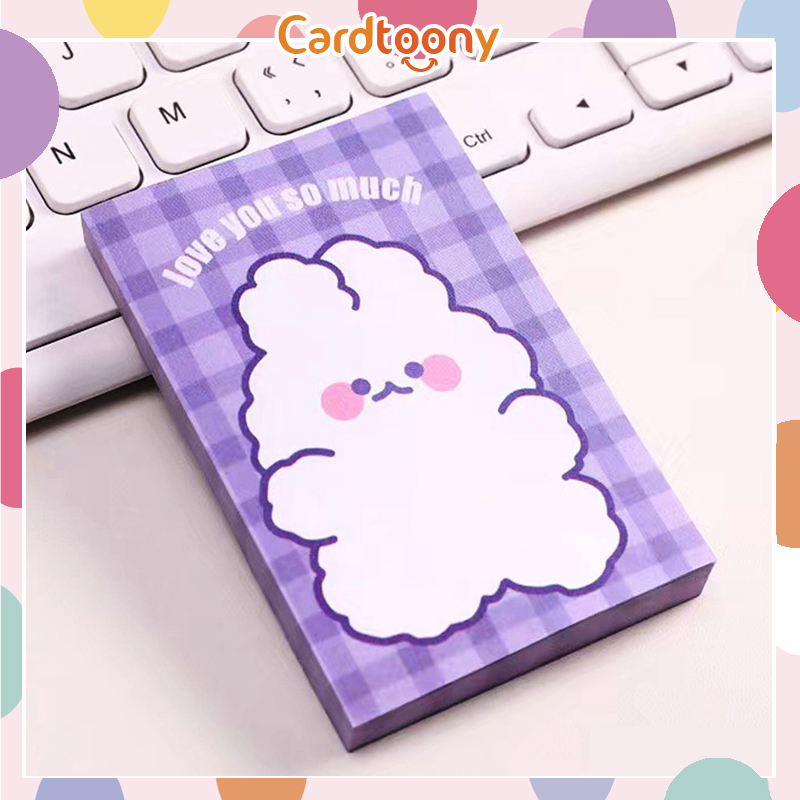 Sticky Note / Memo Stick / Notes Kertas Tempel Soft Cute Rabbit Purple ...