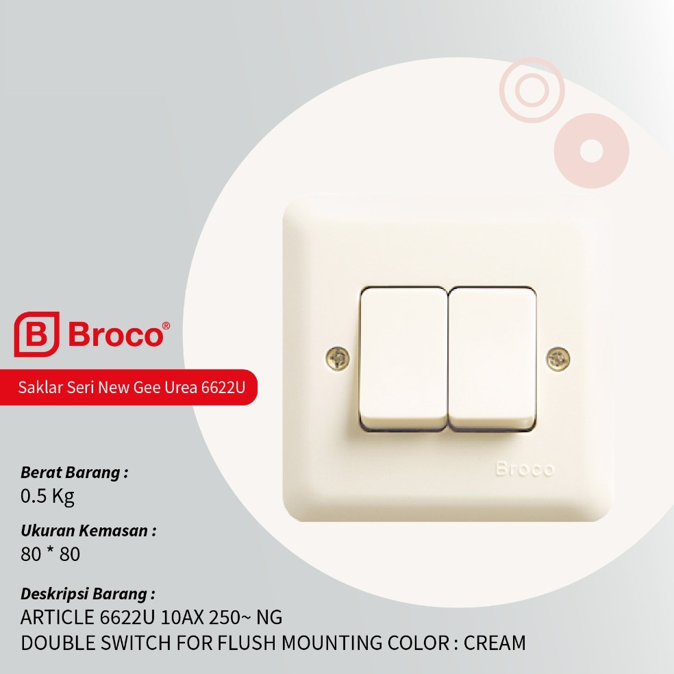 BROCO NEW GEE UREA Saklar Seri 6622U WHITE | Lazada Indonesia