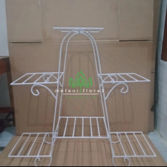 rak pot bunga besi Piramida 6 susun - HITAM | Lazada Indonesia