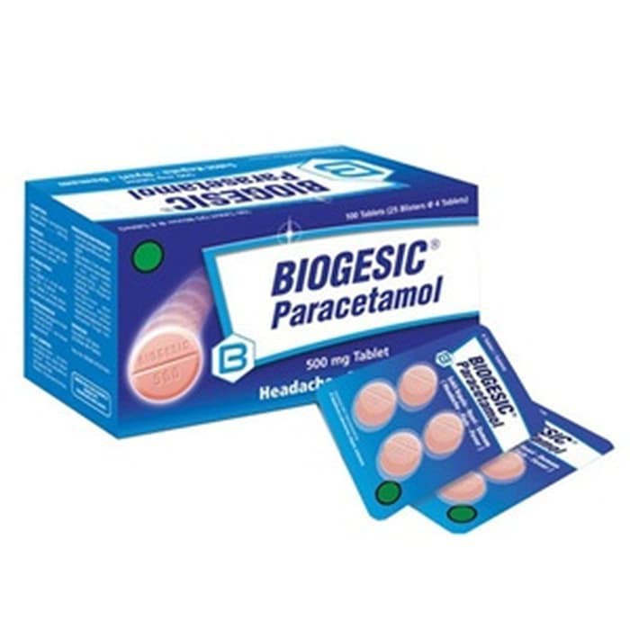 BIOGESIC TAB | Biogesic 500mg 4 Tablet / Demam / Sakit Kepala / Nyeri ...
