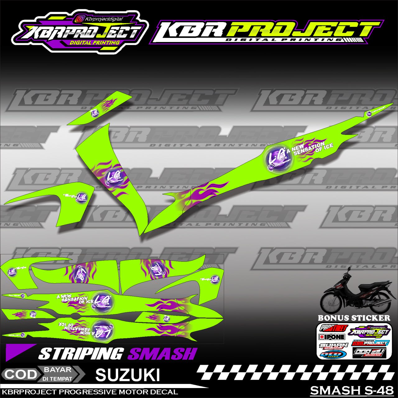 SMASH STIKER STRIPING PREMIUM MOTOR KEREN STIKER LIS VARIASI SMASH ...