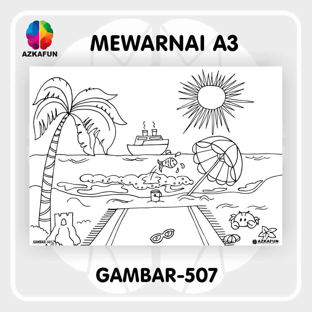 Kertas Mewarnai A3 SUNSET - Mewarnai anak pemandangan | Lazada Indonesia