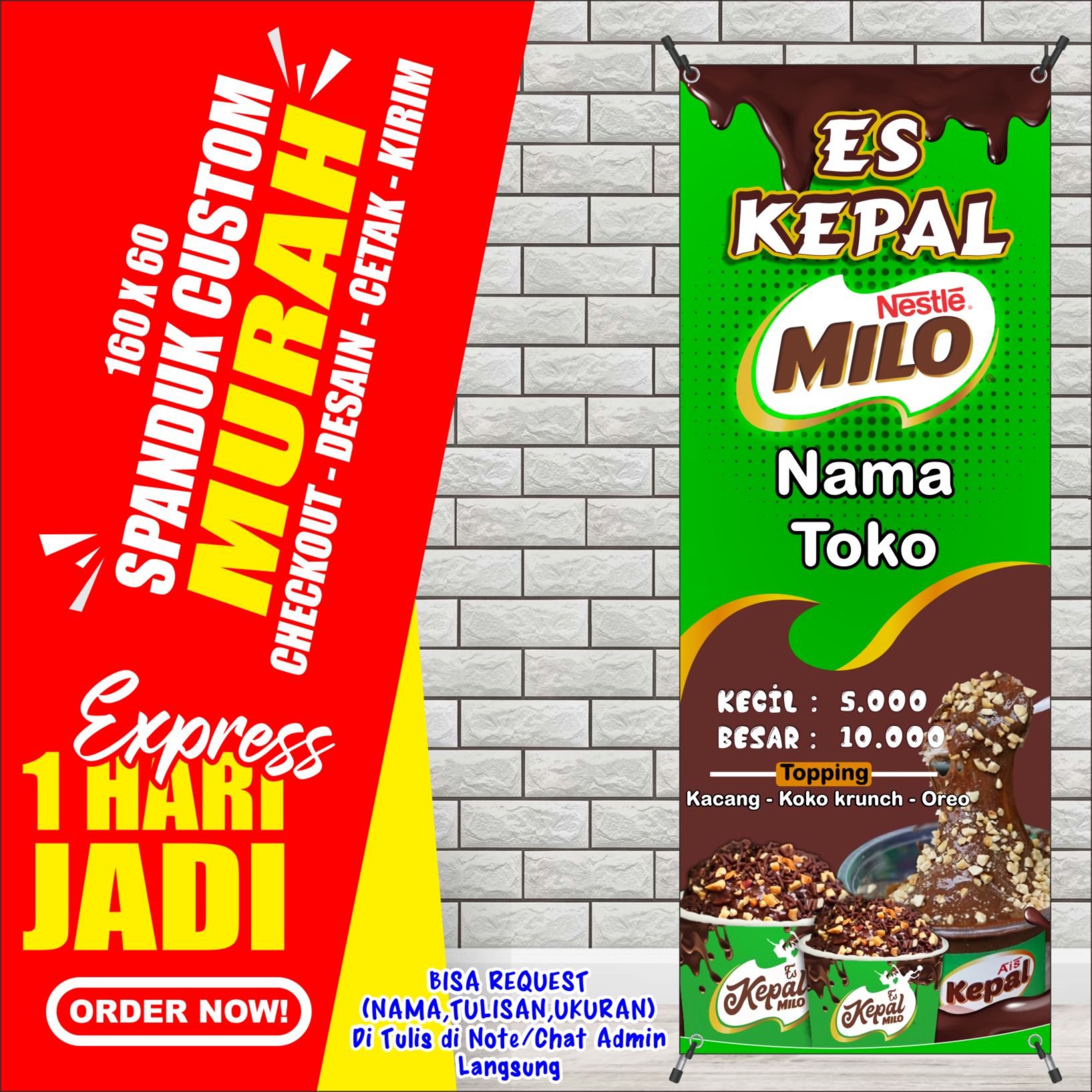 SPANDUK BANNER BACKDROP ES KEPAL MILO /CETAK SPANDUK ES KEPAL MILO ...