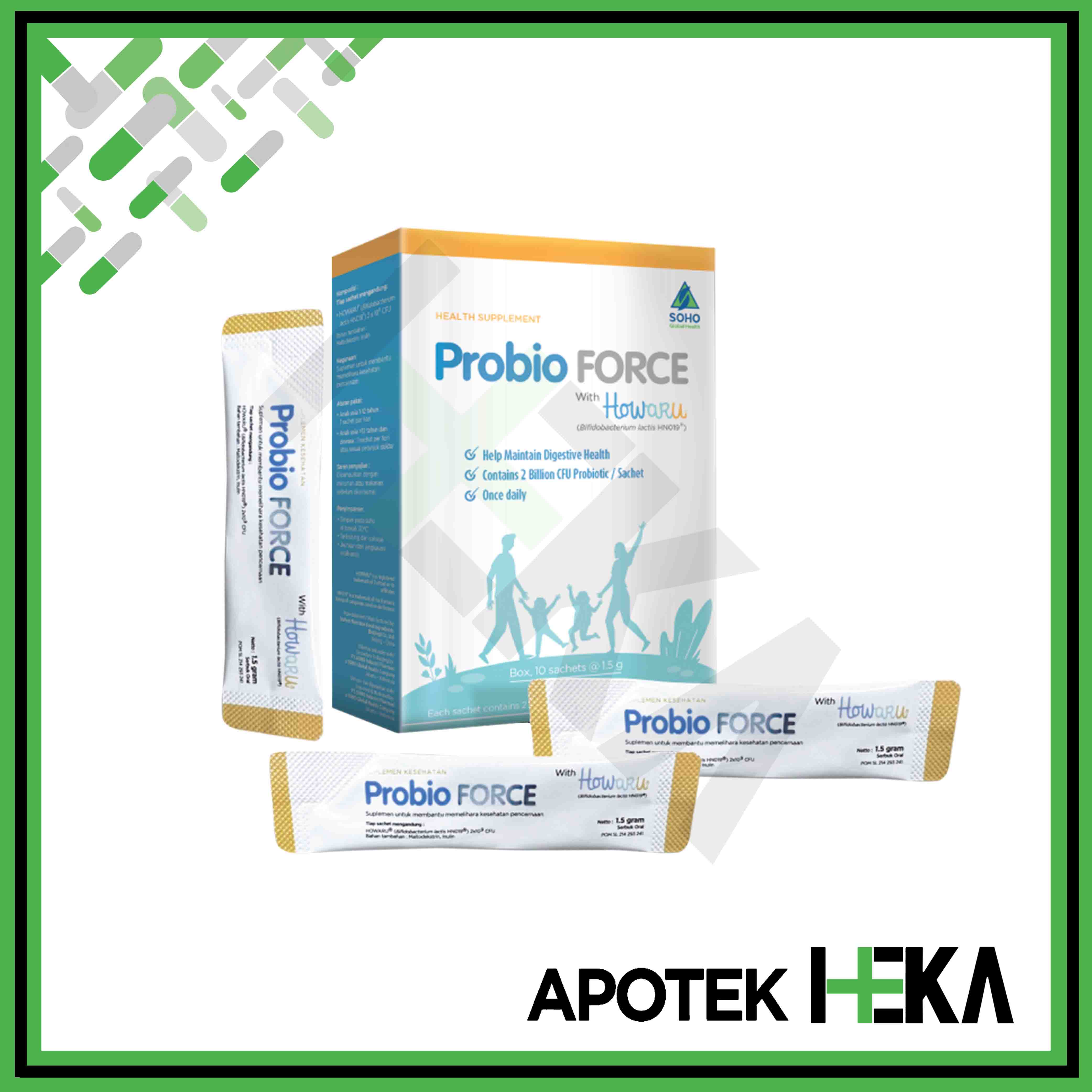 Probio Force 1.5 g Box isi 10 Sachet - Probiotik Pencernaan | Lazada ...