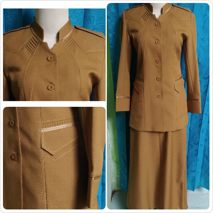 BAJU BLAZER SERAGAM DINAS SERAGAM KAKI SERAGAM PNS SERAGAM GURU BAJU KANTOR WARNA PEMDA TUA ...