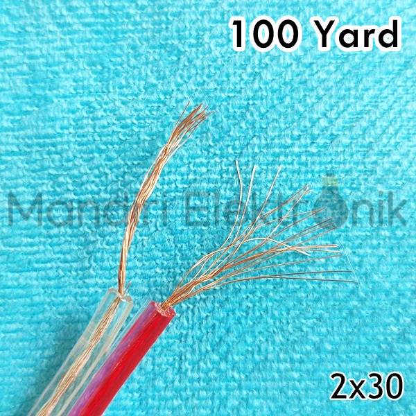 (Roll) Kabel Listrik Transparan 2x30 2x50 2x80 2x120 100Y 1 Roll 100m ...