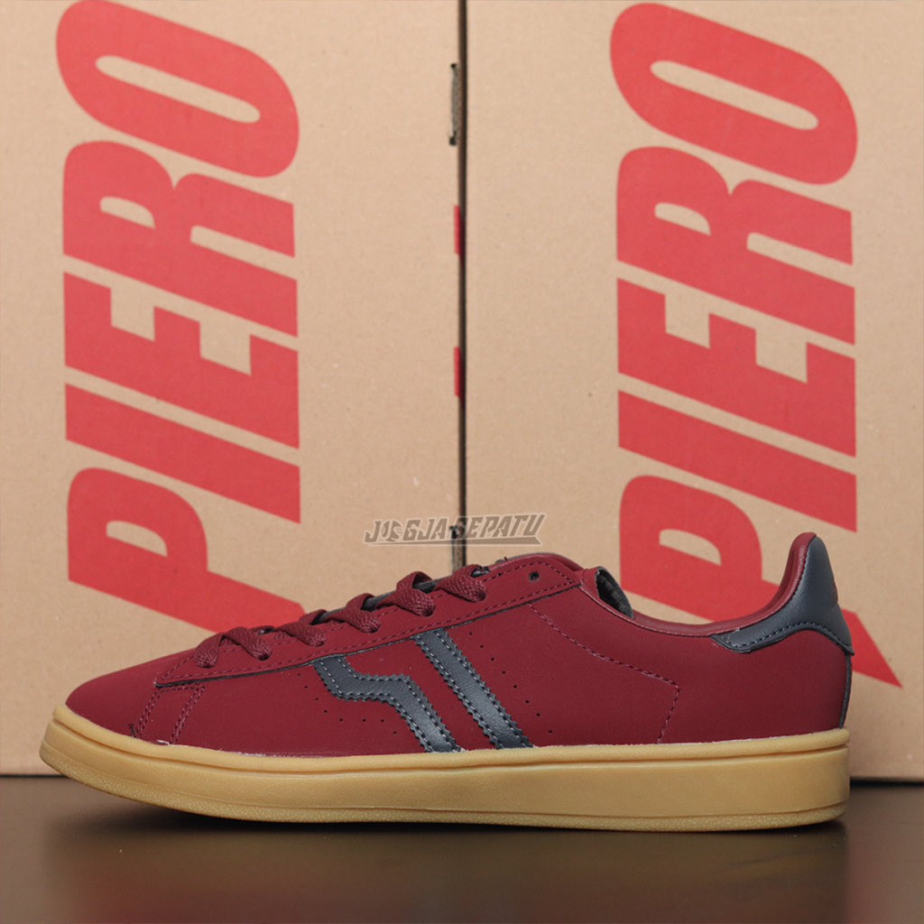 Piero Sepatu Sneakers Mojo ST - Maroon/Navy/Gum | Lazada Indonesia