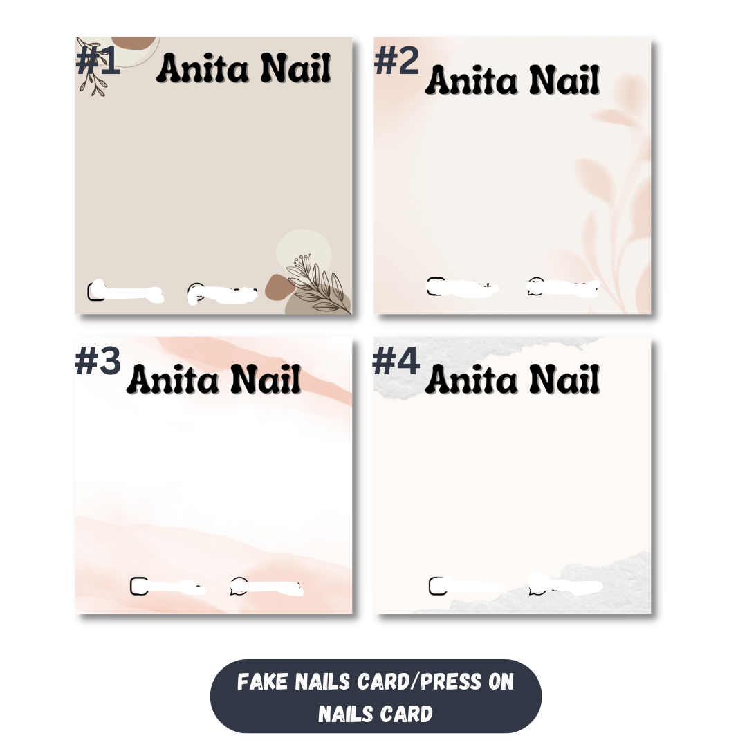 Fake Nails Art Card Custom | Fake Nails Art Tag Custom | Press on Nails ...