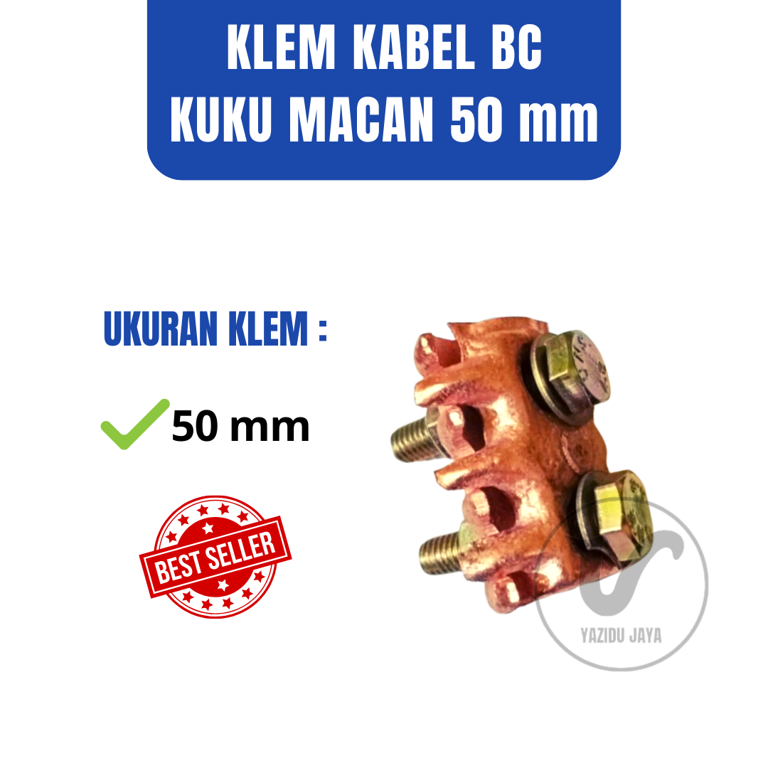 Klem Kuku Macan Kabel BC 50 mm Clamp Sisir Grounding Clem Penangkal ...