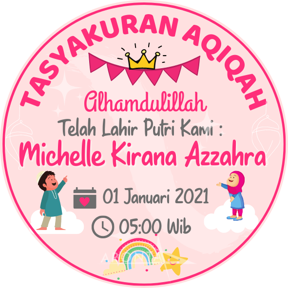 Isi 50 Sticker Aqiqah - Sticker Selapanan - Sticker Ucapan Aqiqah ...