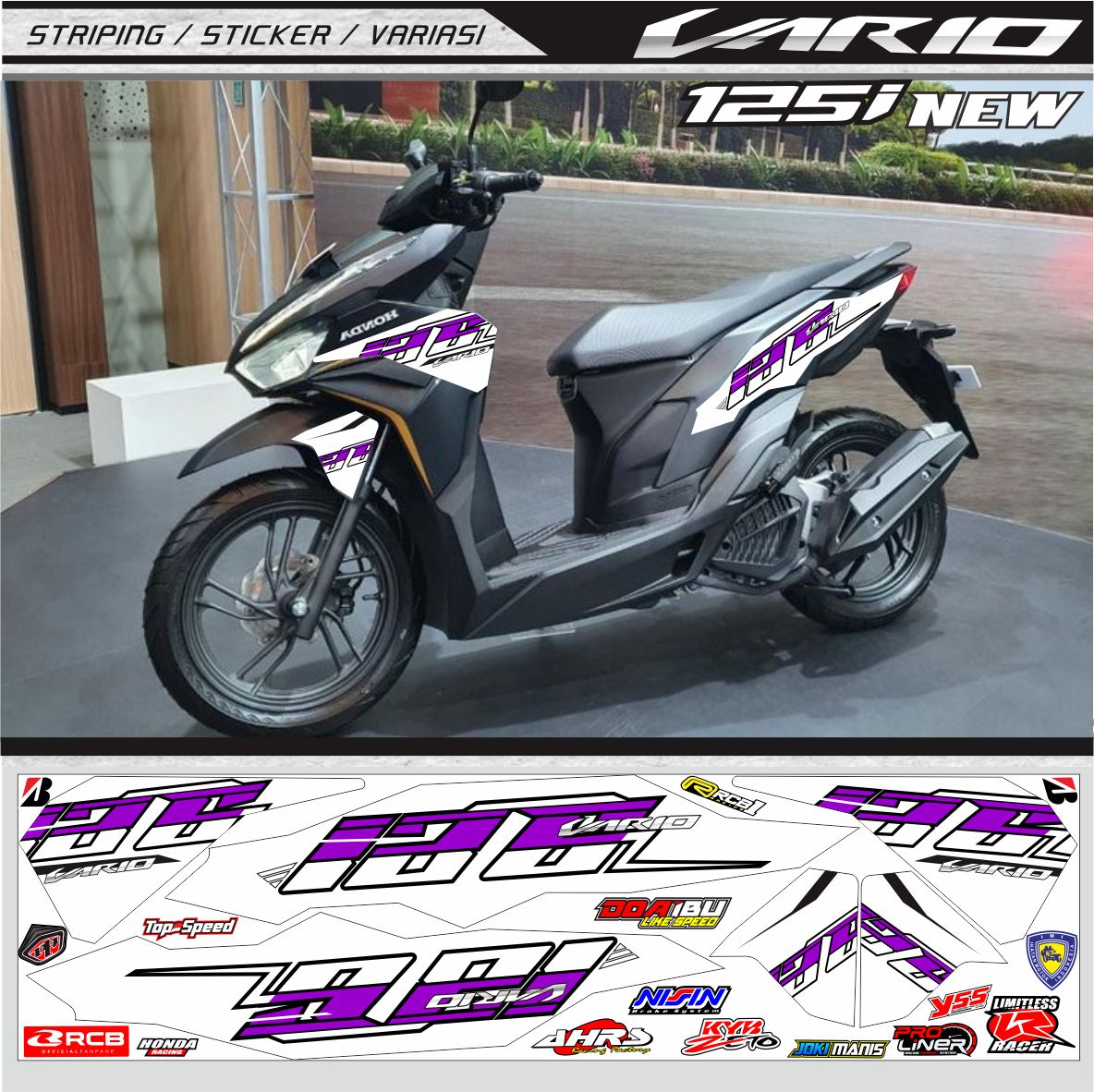 striping vario STICKER NEW VARIO 125 gen-2 2023 / 2024 stiker striping ...